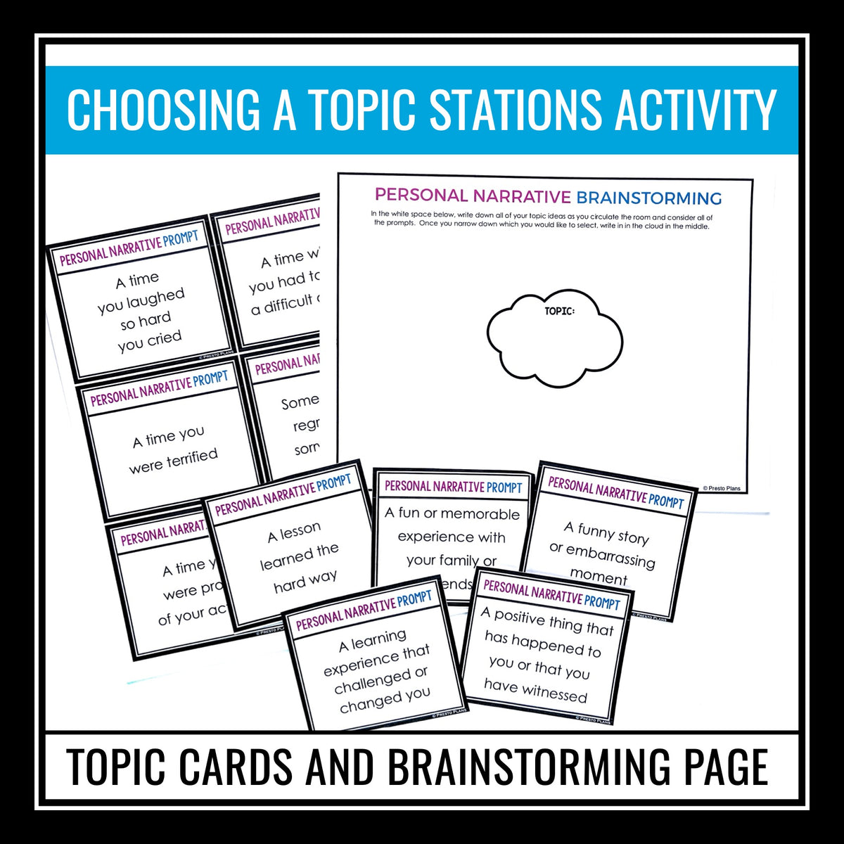 Personal Narrative Essay Writing - Presentation, Graphic Organizers, a ...