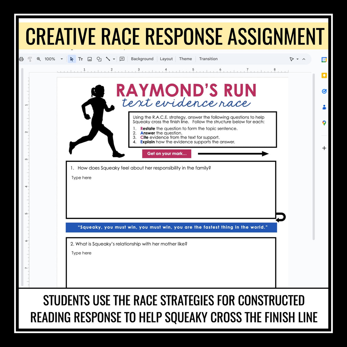 Raymond's Run by Toni Cade Bambara - Digital Short Story Slides Assign ...