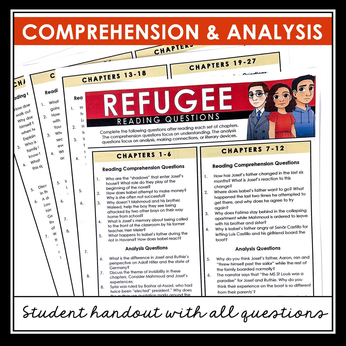 Refugee by Alan Gratz Questions - Comprehension and Analysis Chapter Q ...