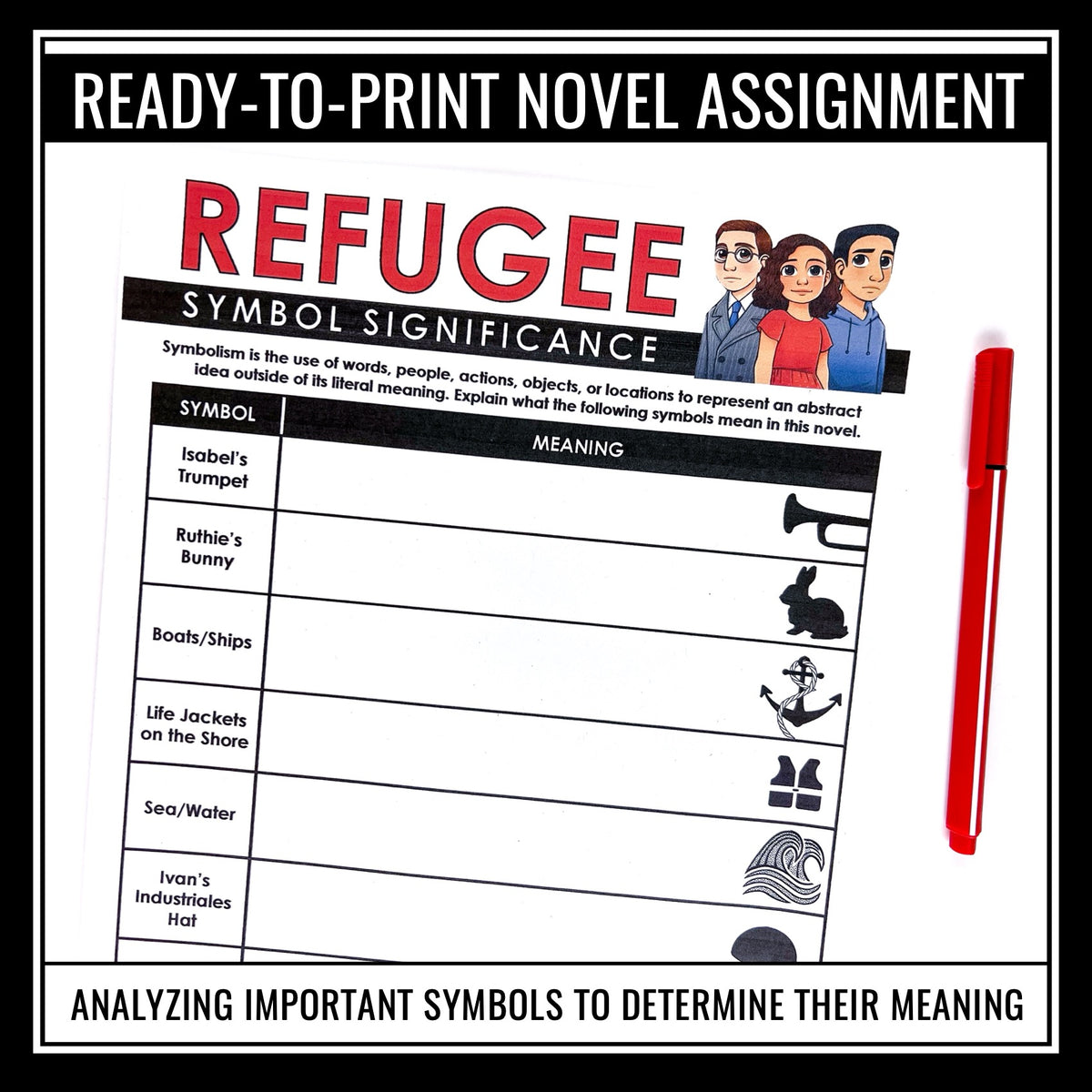 Refugee by Alan Gratz Symbolism Assignment - Analyzing Symbols in the ...