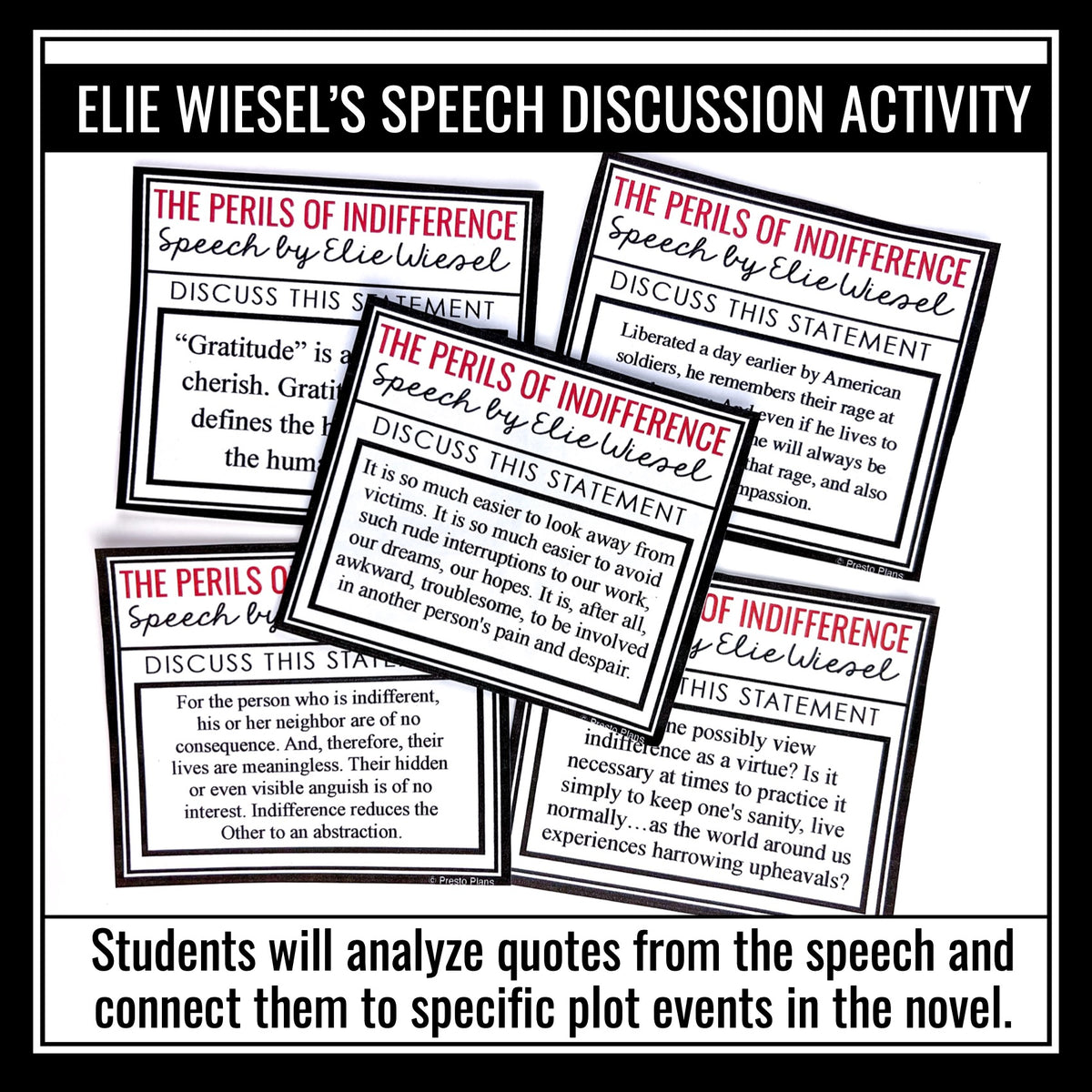 Refugee by Alan Gratz Activity The Perils of Indifference Elie Wiesel ...
