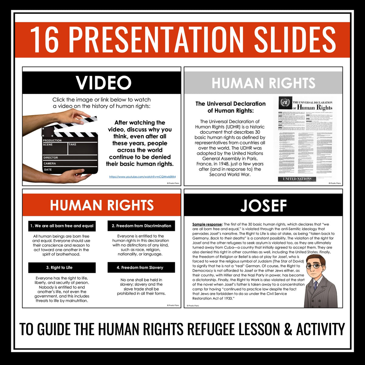 Refugee by Alan Gratz Activity - Human Rights Novel Analysis Slides ...