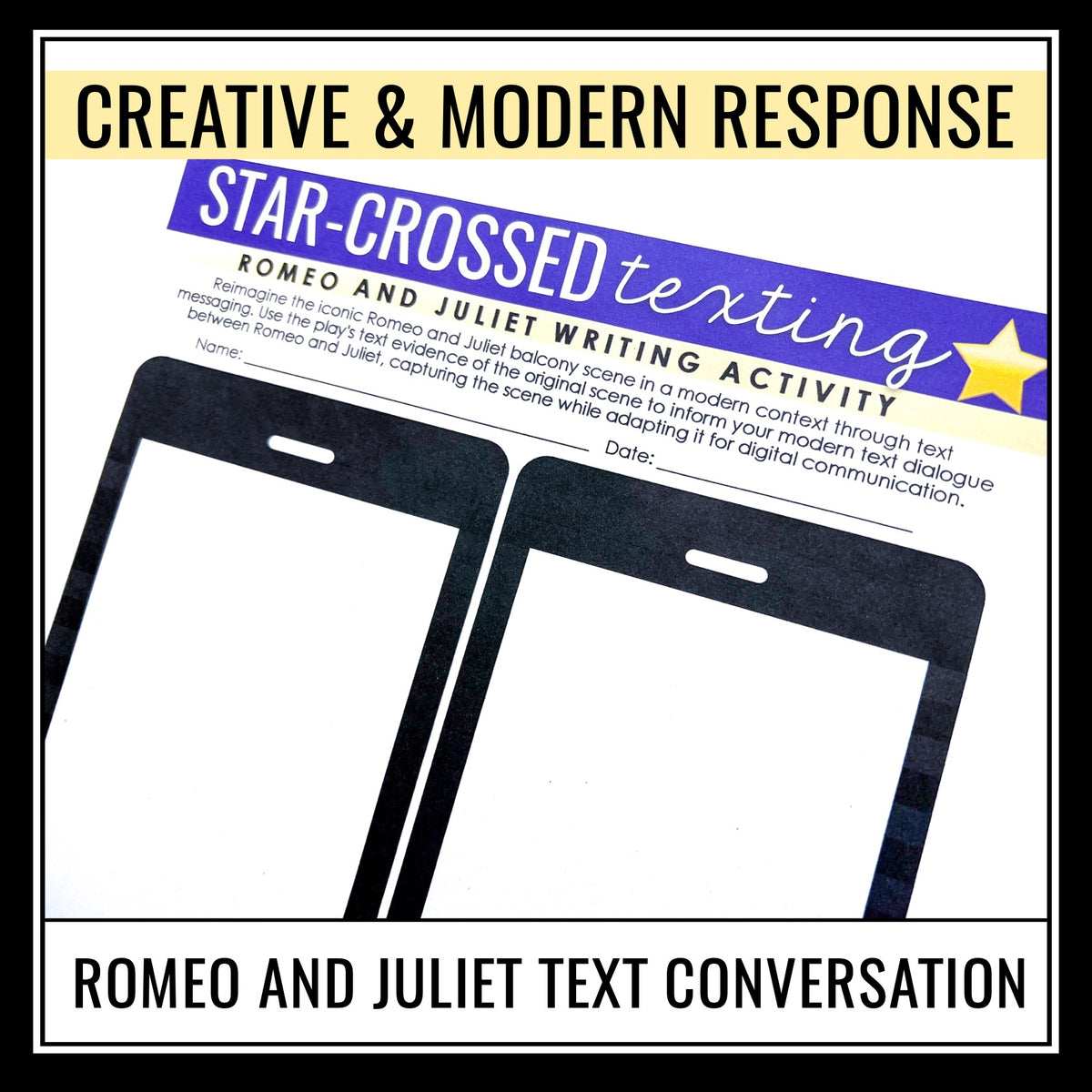 Romeo and Juliet Writing Assignment - The Balcony Scene in Text Messag ...