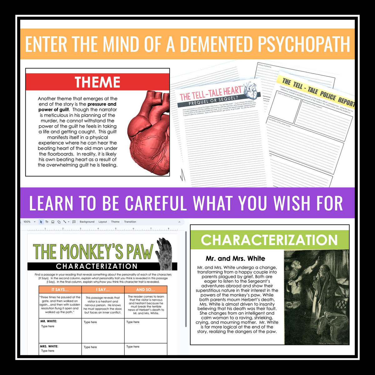 Short Story Unit Plan - Scary Stories Slides & Assignments Digital Pri ...