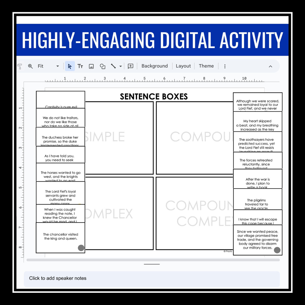Sentence Types Escape Room Bell Ringers - Digital Sentence Structure G ...