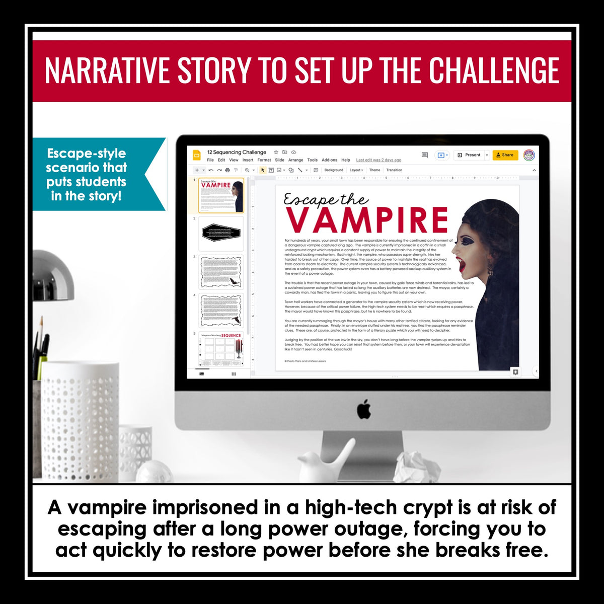 Sequence Text Structure Slides & Nonfiction Escape Room Digital Readin ...