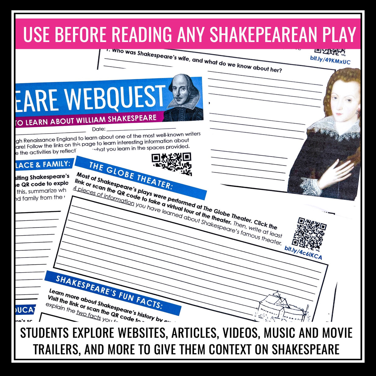 Shakespeare Biography WebQuest Online Activity - Introduction to Shake ...