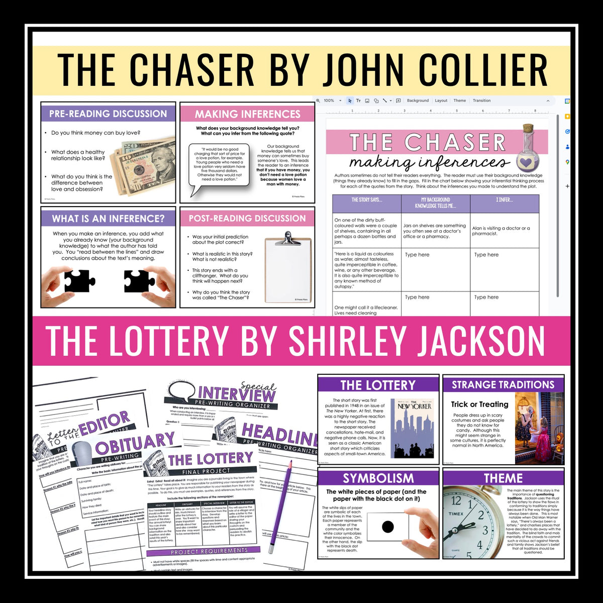 Short Story Unit Plan - Slides, Assignments, & Activities - Digital Pr ...