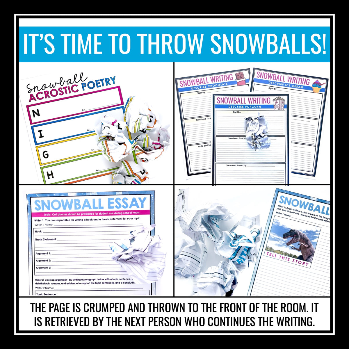 Collaborative Writing Activities and Assignments Bundle - Snowball Wri ...