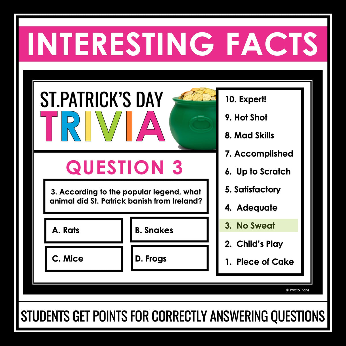 St. Patrick's Day Trivia Game - Classroom Competition Interactive Holi ...
