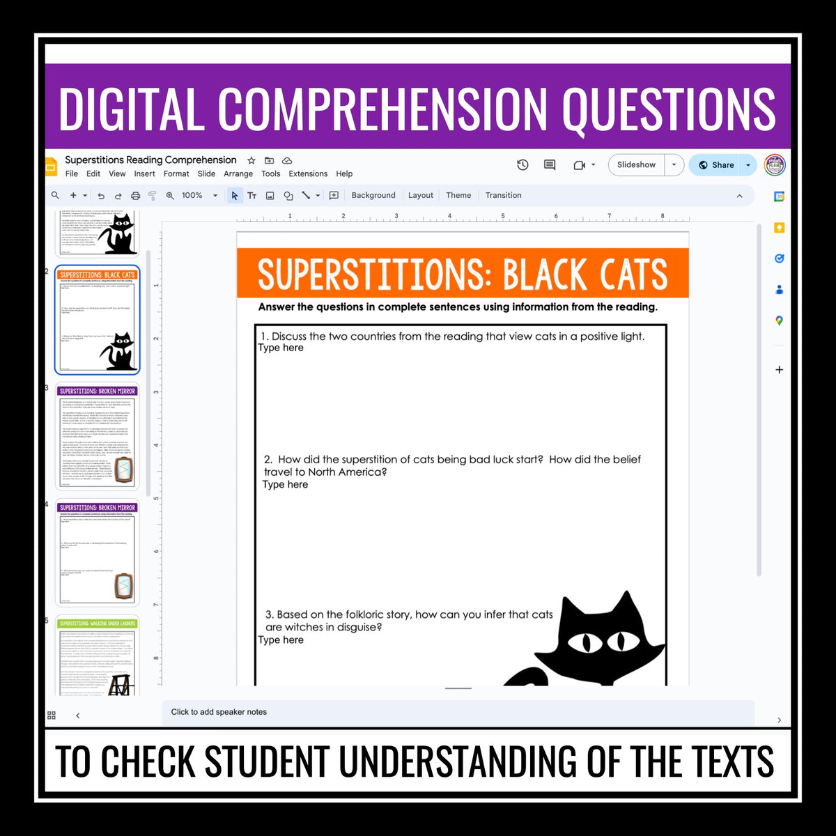 Halloween Reading Comprehension - Superstitions Nonfiction Assignments ...
