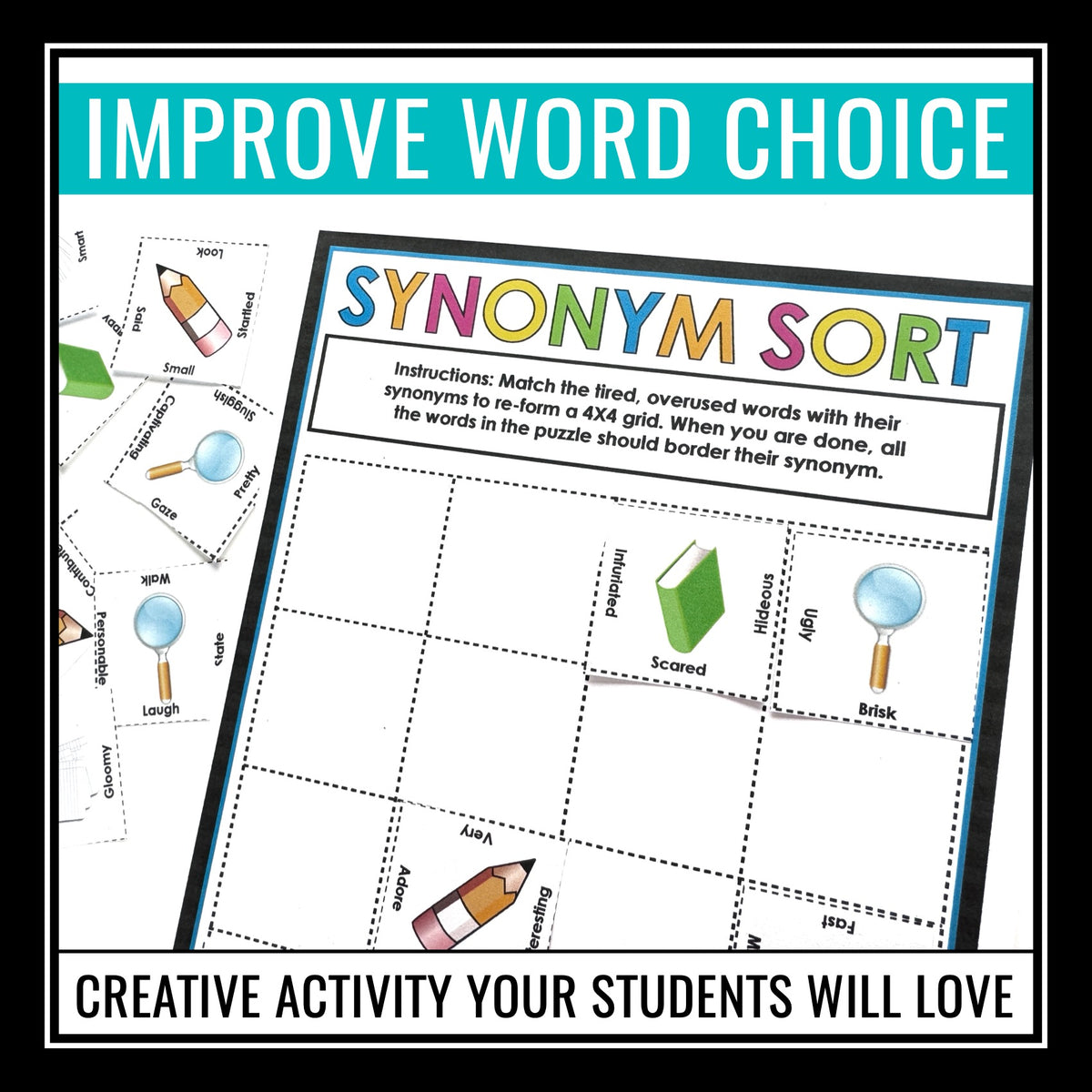 Synonym Word Choice Activity - Fun Vocabulary Puzzle Game – Presto Plans