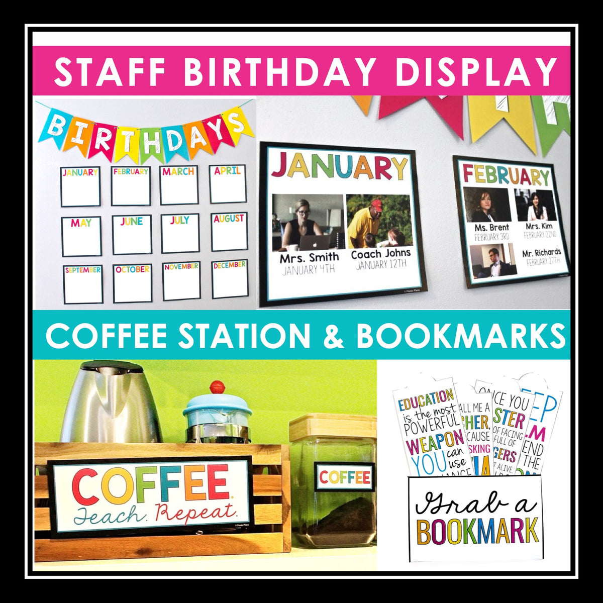 Teachers' Lounge Staffroom Set up and Decor Bundle - Posters and Bulle ...