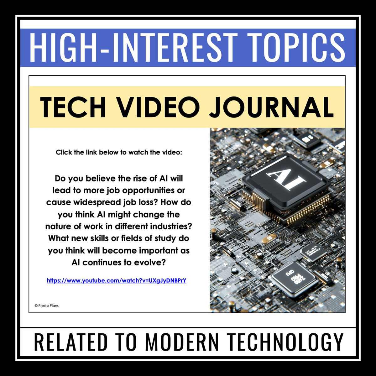 Video Writing Prompts - Video Clips and Journal Writing Topics on Tech ...