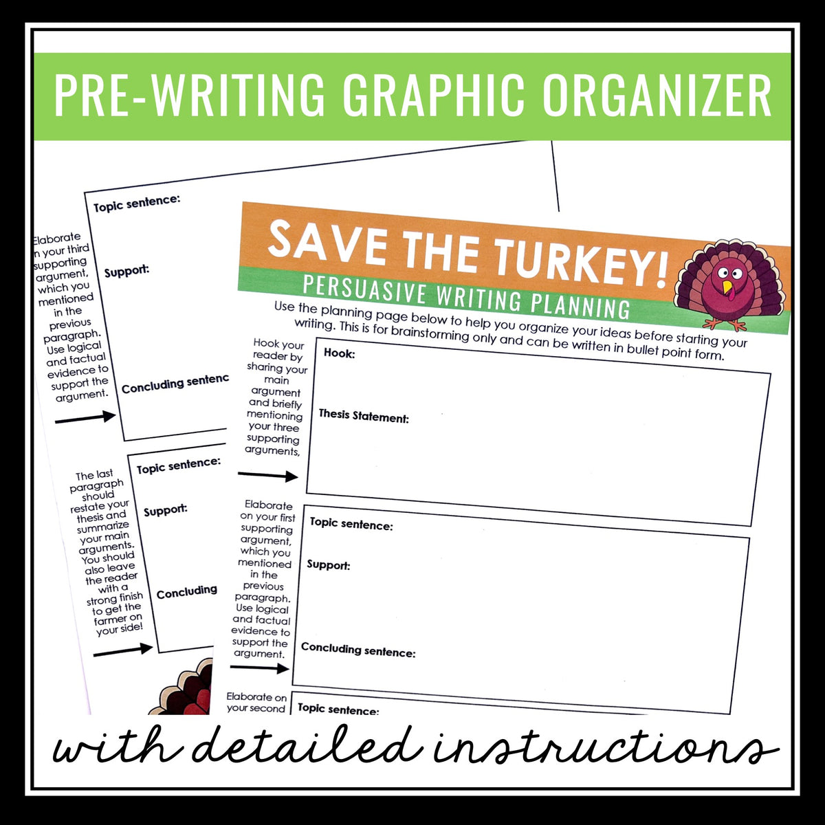 Thanksgiving Persuasive Writing Assignment - Turkey Writes a Letter to ...