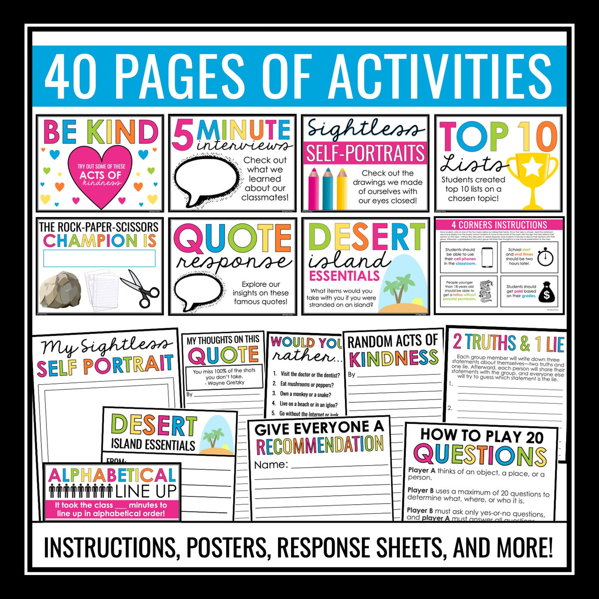Back to School Activities - Classroom Challenge Activity and Bulletin ...