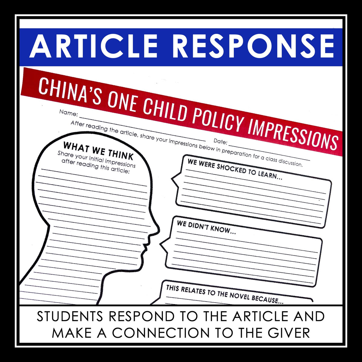 The Giver Activity - China's One Child Policy - Family Structure in th ...