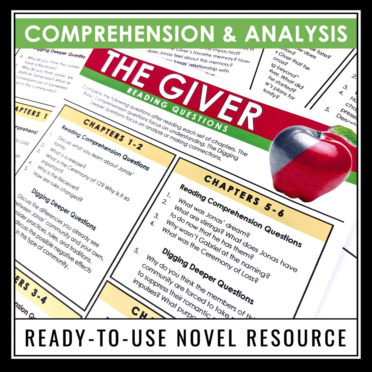 The Giver Questions - Comprehension and Analysis Reading Chapter Quest – Presto Plans