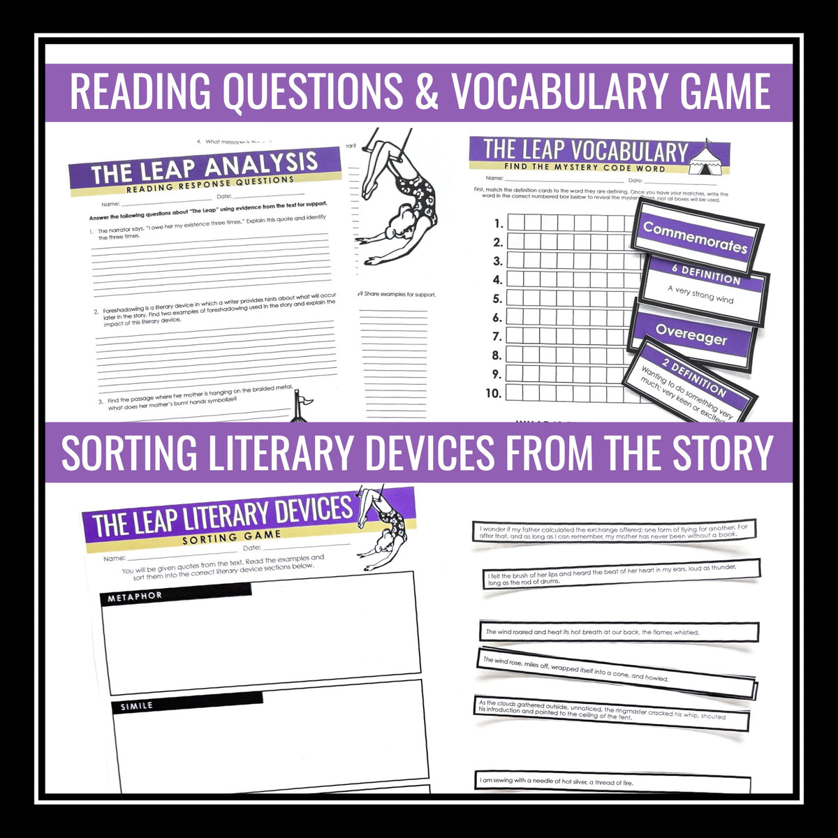 The Leap by Louise Erdrich - Short Story Unit Slides, Assignments, Act ...