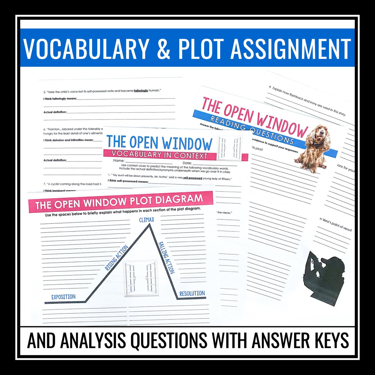 The Open Window by Saki - Short Story Unit Lesson, Assignments, and Ac ...