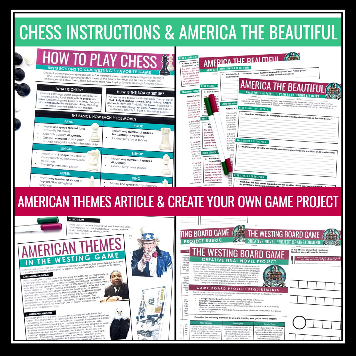 The Westing Game Activity Bundle - Creative Novel Activities and Assig ...