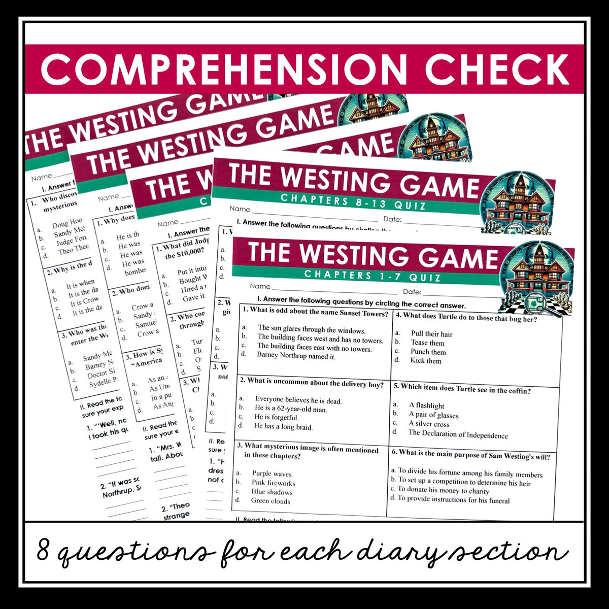 The Westing Game Quizzes - Multiple Choice and Quote Quizzes - Answer ...