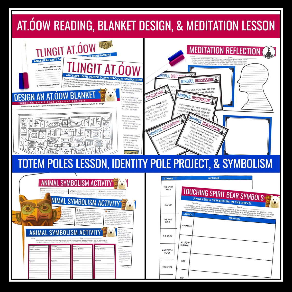 Touching Spirit Bear Activity Bundle - Creative Novel Activities and A ...