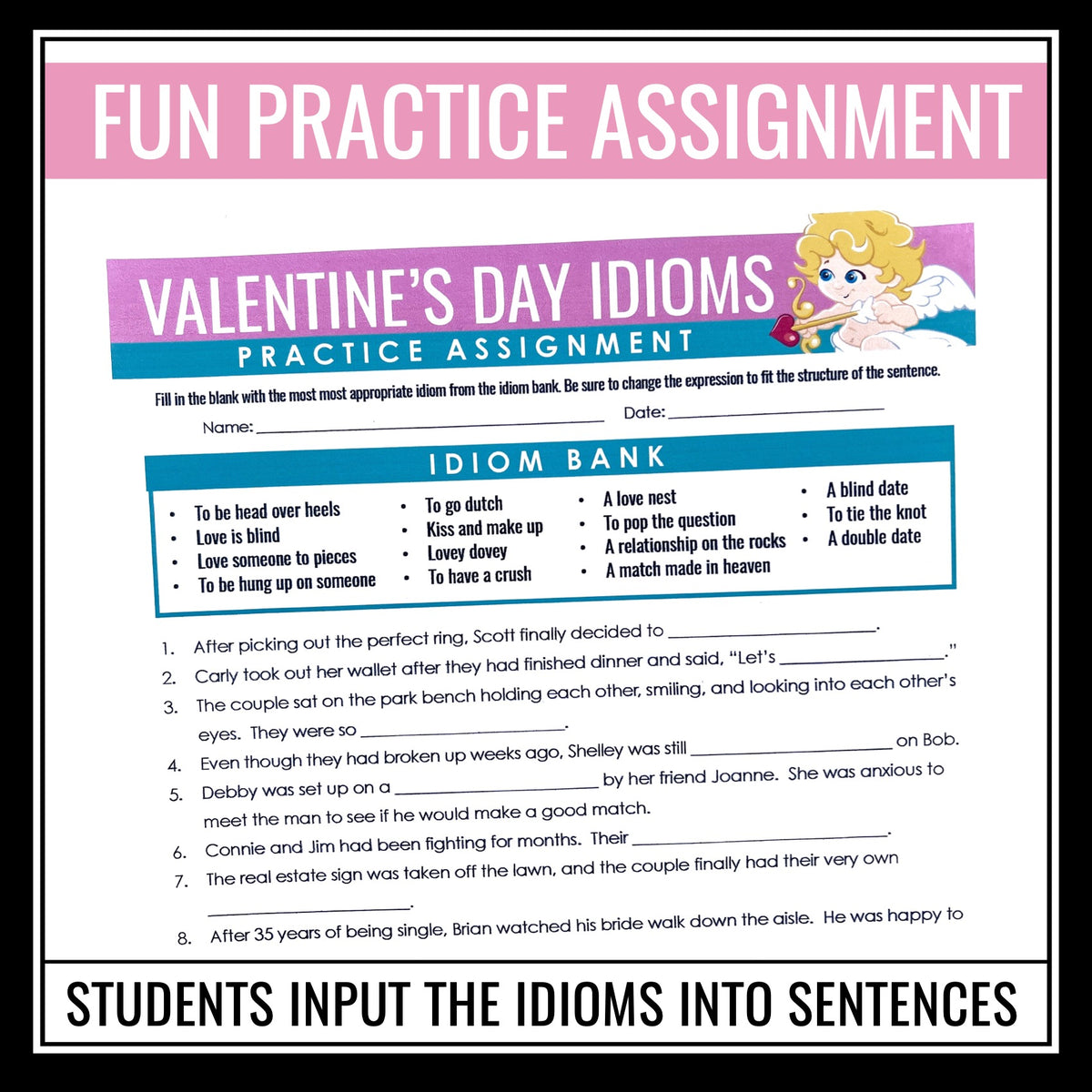Valentine's Day Idioms Presentation and Assignment - Love Expressions ...