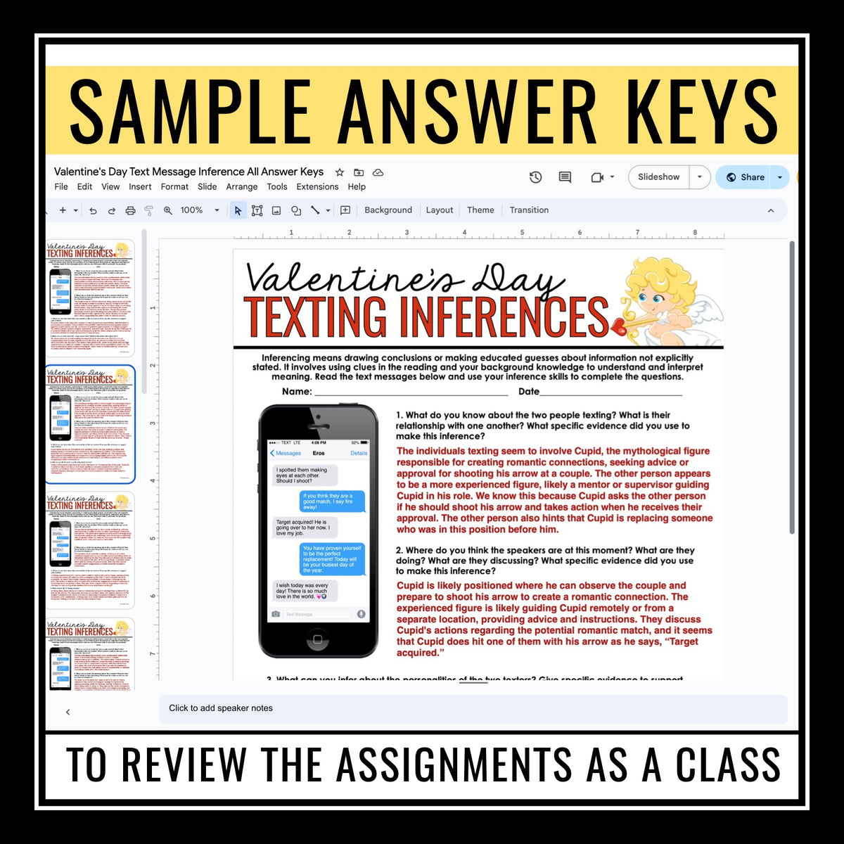 Valentine's Day Inference Activities - Inferences in Texts Digital Ass ...