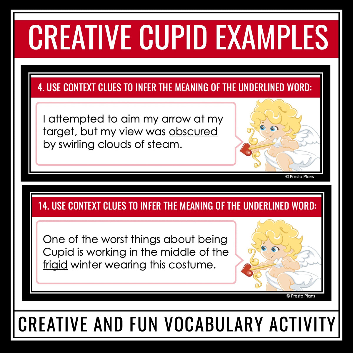 Valentine's Day Vocabulary Activity - Cupid's Dictionary Task Cards De ...