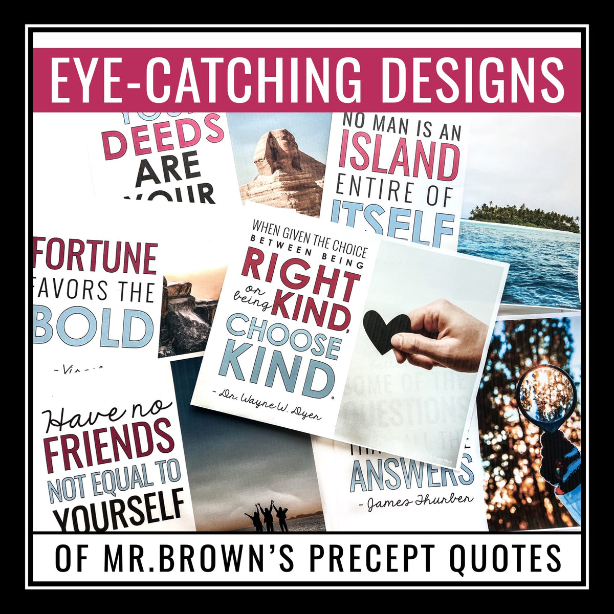 Wonder Precepts Quote Posters - Bulletin Board Display for R.J. Palaci ...