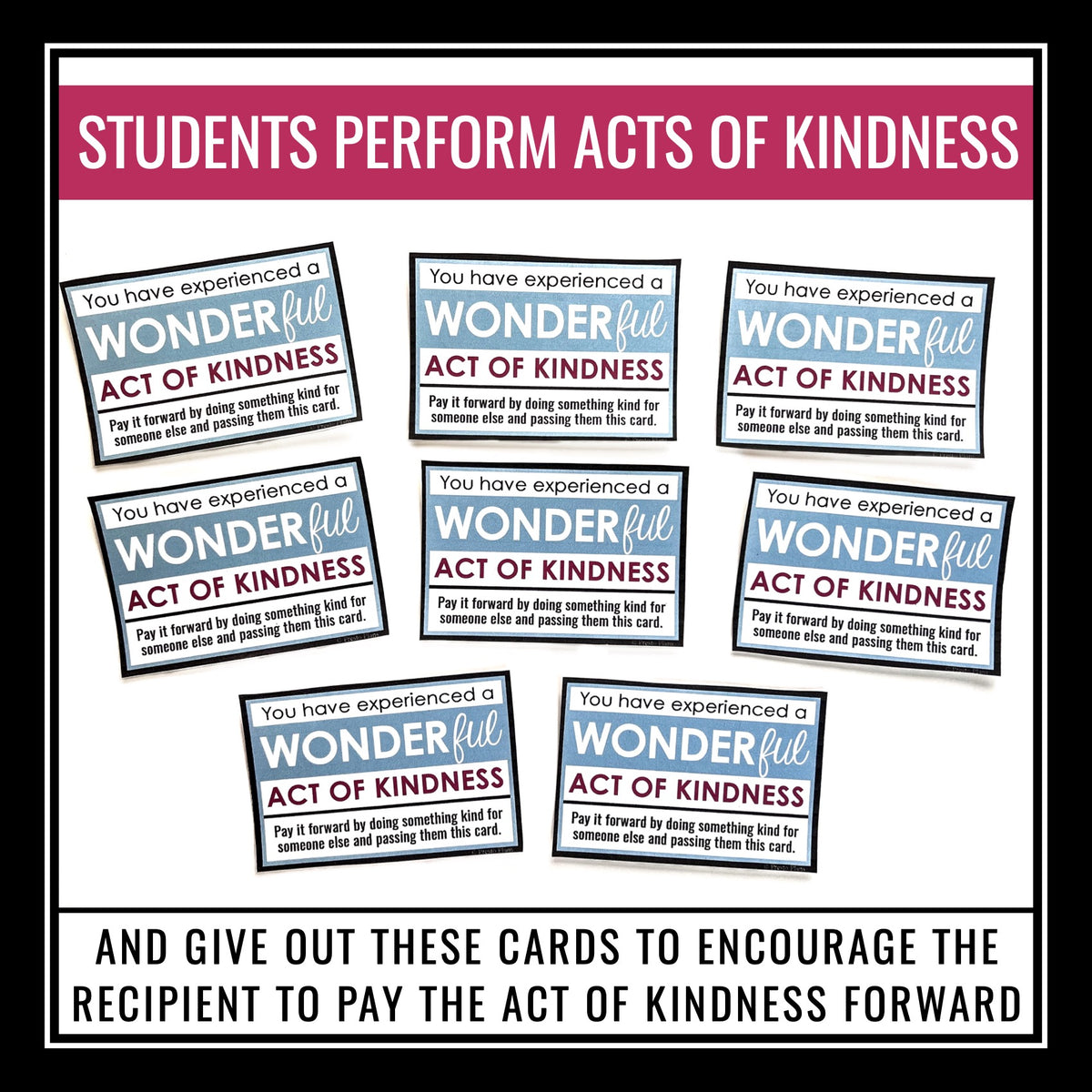Wonder Kindness Activity - Random Acts of Kindness for R.J. Palacio's ...