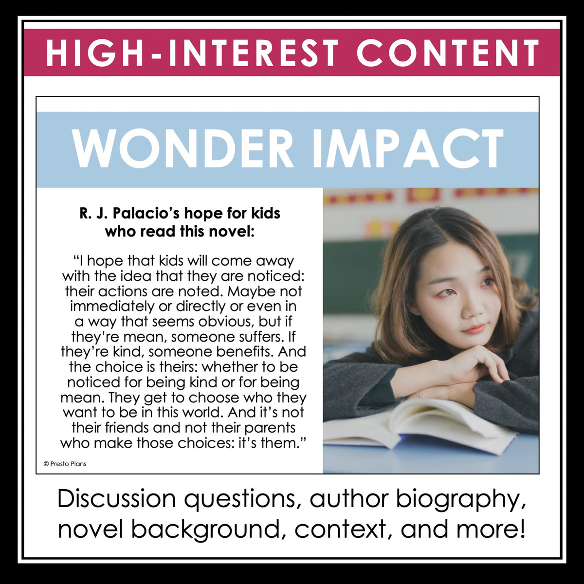 Wonder Introduction Presentation - Discussion, R.J. Palacio Biography ...