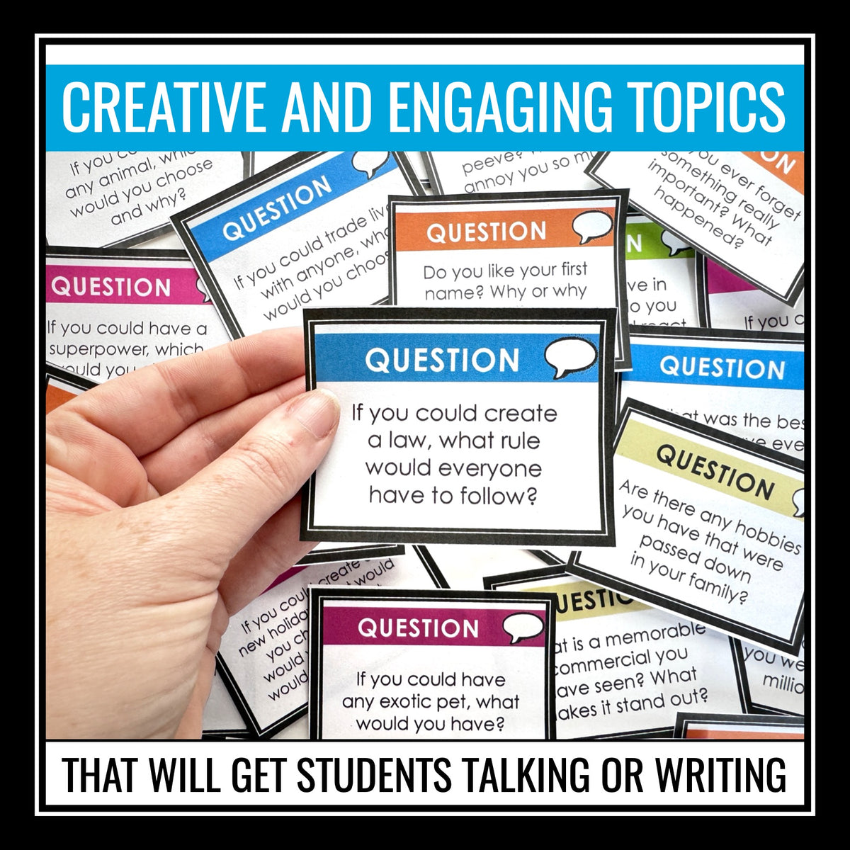 Writing Prompts or Discussion Prompts Cards - Journal or Opinion Writi ...