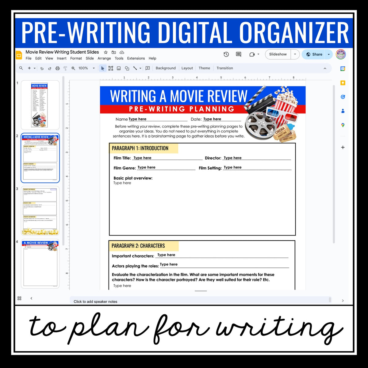 Movie Review Writing - Presentation & Activities Film Review Writing ...