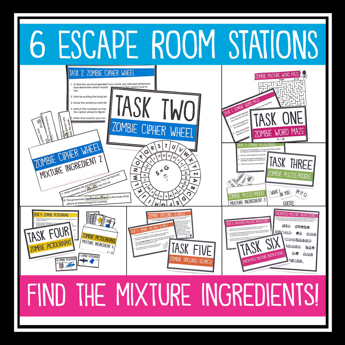 Escape Room Zombie Teacher Breakout Game Activity - Team Building Chal ...