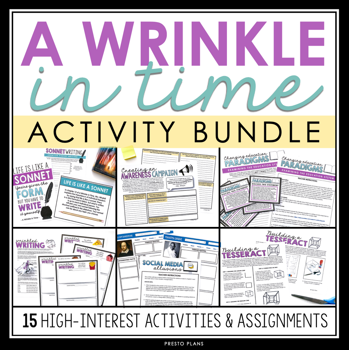 A Wrinkle in Time Activity Bundle - Creative Activities and Novel Assi ...