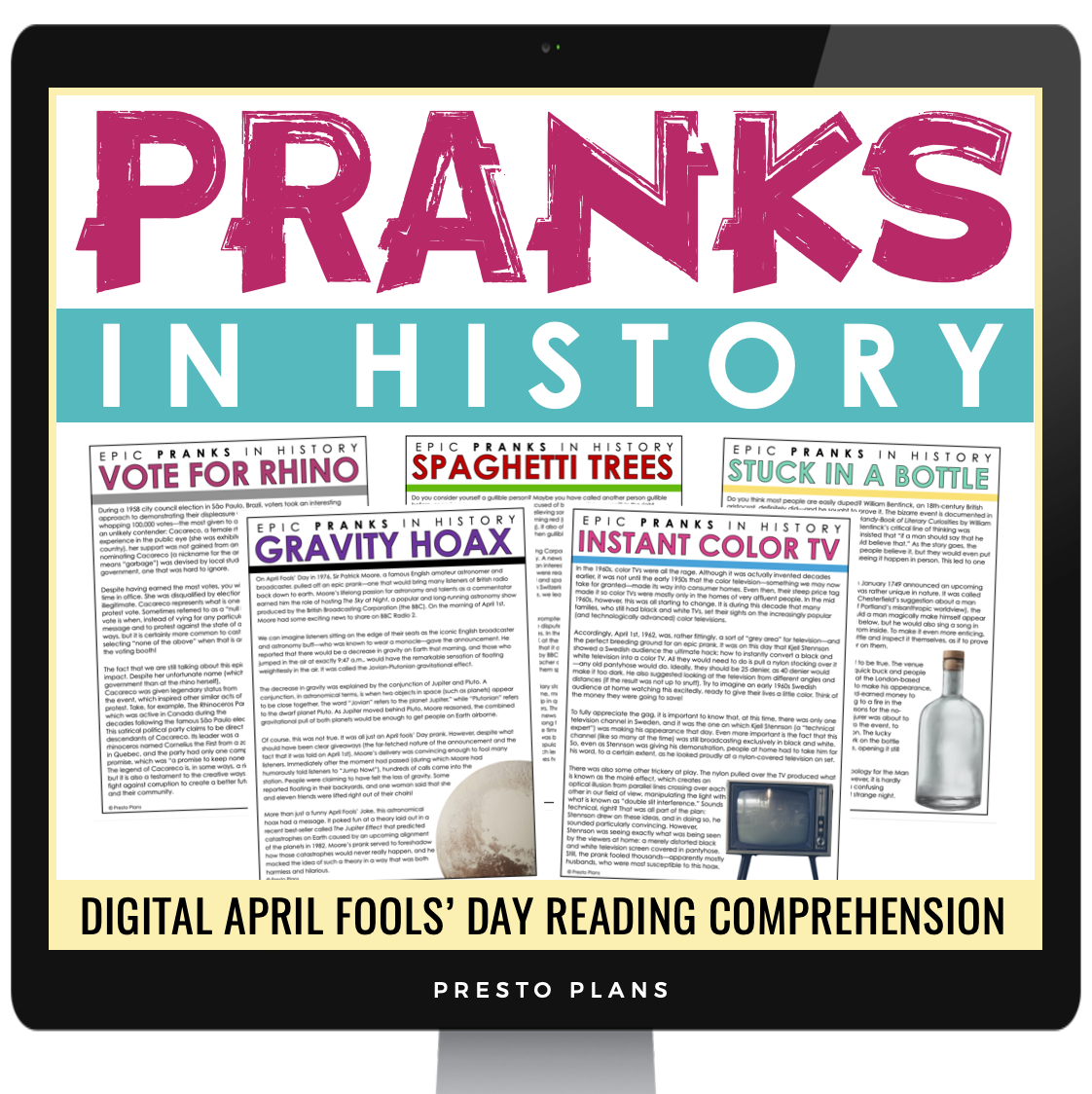 April Fools' Day Reading Comprehension Pranks Articles & Assignments ...