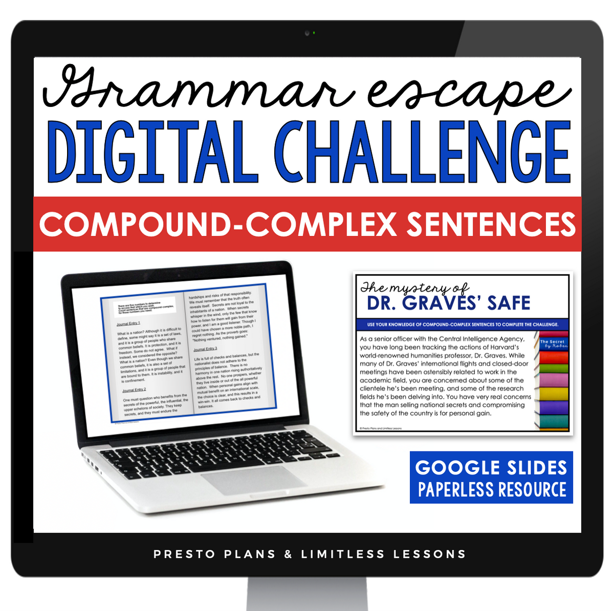 Compound-Complex Sentence Type Digital Grammar Activity Escape, Slides ...