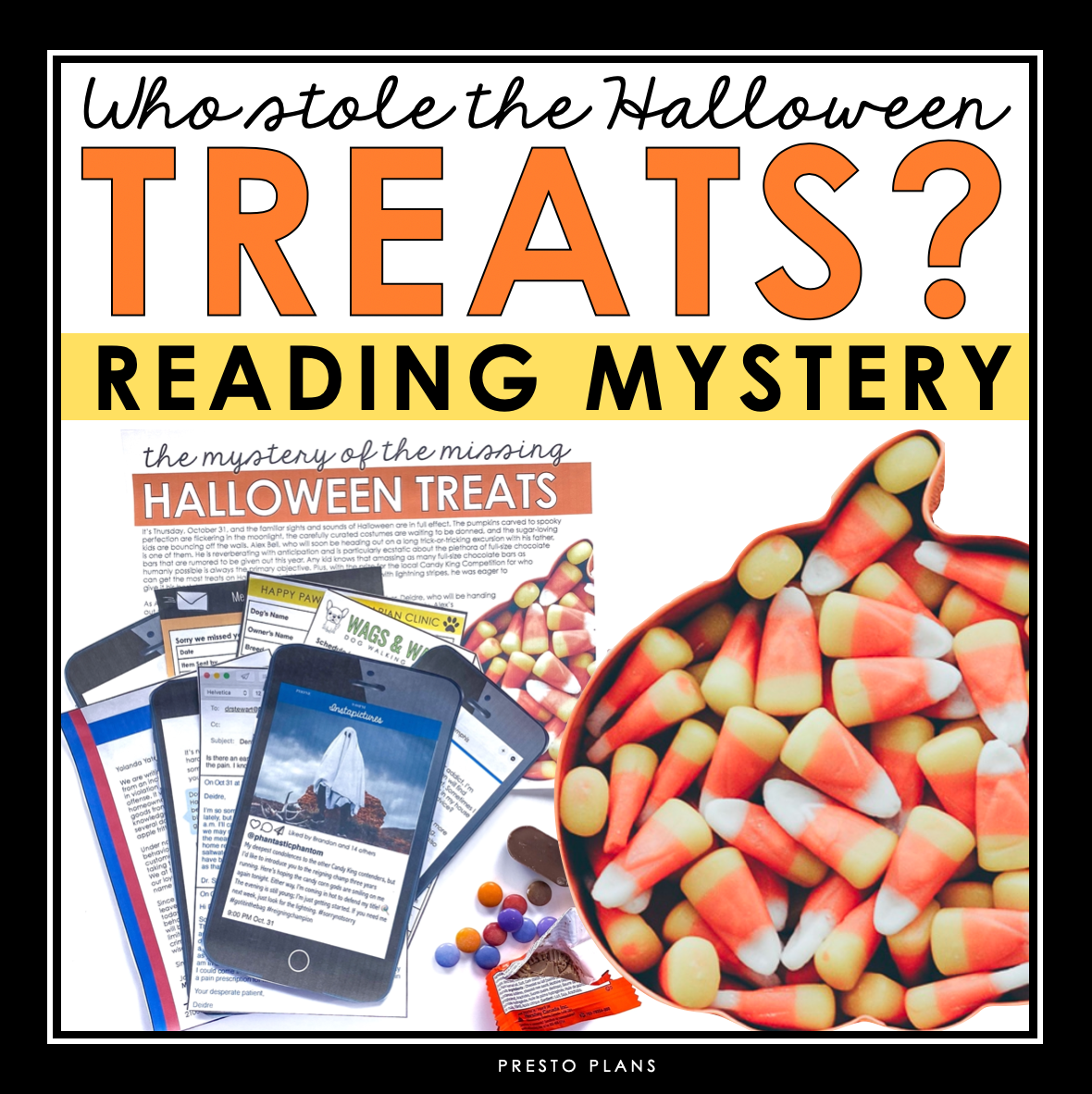 Halloween Close Reading Mystery Inference Activity - Who Stole the Can ...