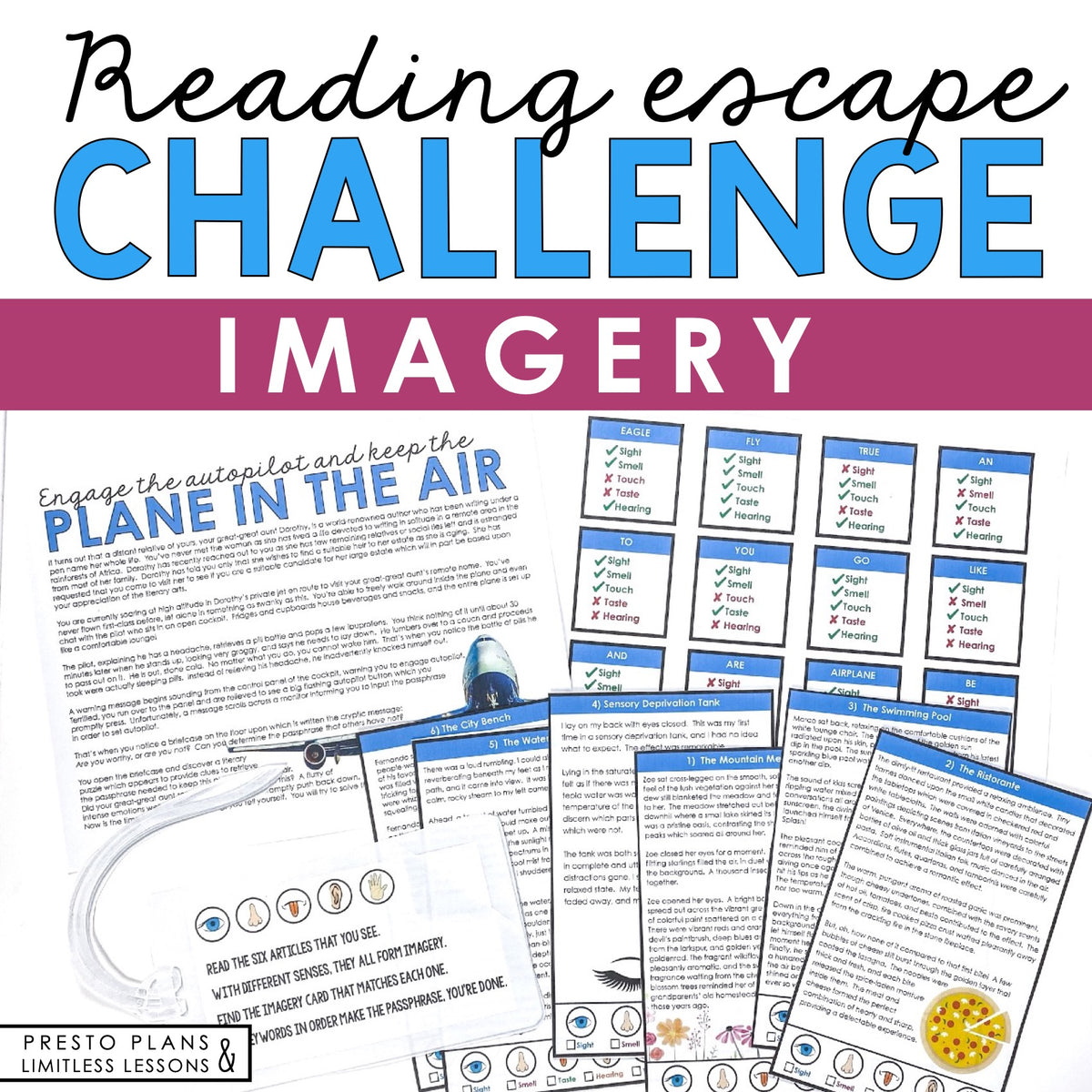 Imagery Presentation and Sensory Details Escape Room Close Reading Act ...