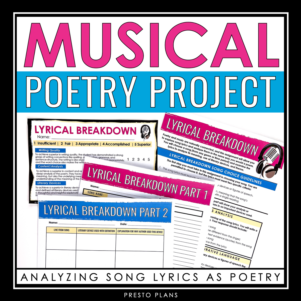 Poetry Analysis Using Song Lyrics Project - Teaching Poetry with Music ...