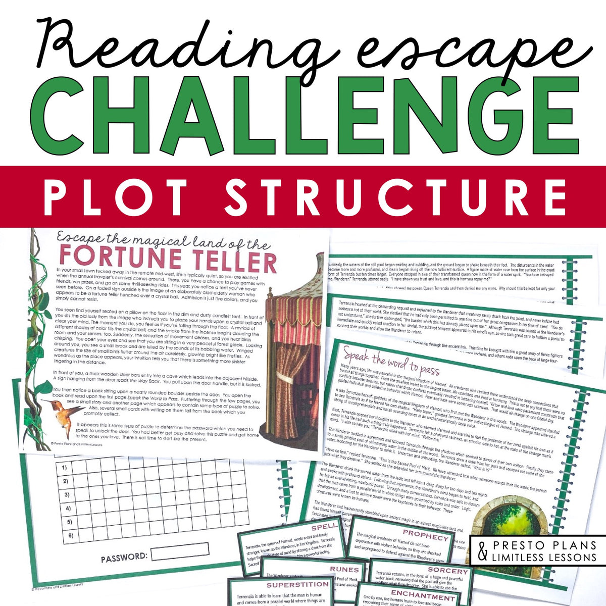 Plot Diagram and Structures Presentation & Escape Room Reading Activit ...