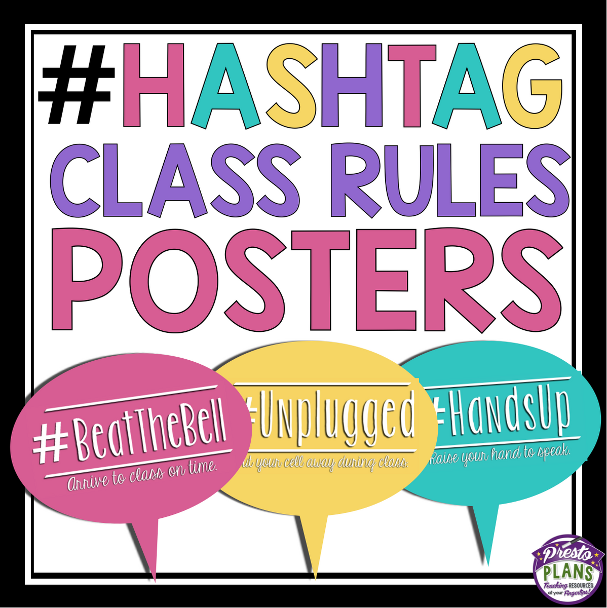 CLASS RULES POSTERS - HASHTAGS – Presto Plans