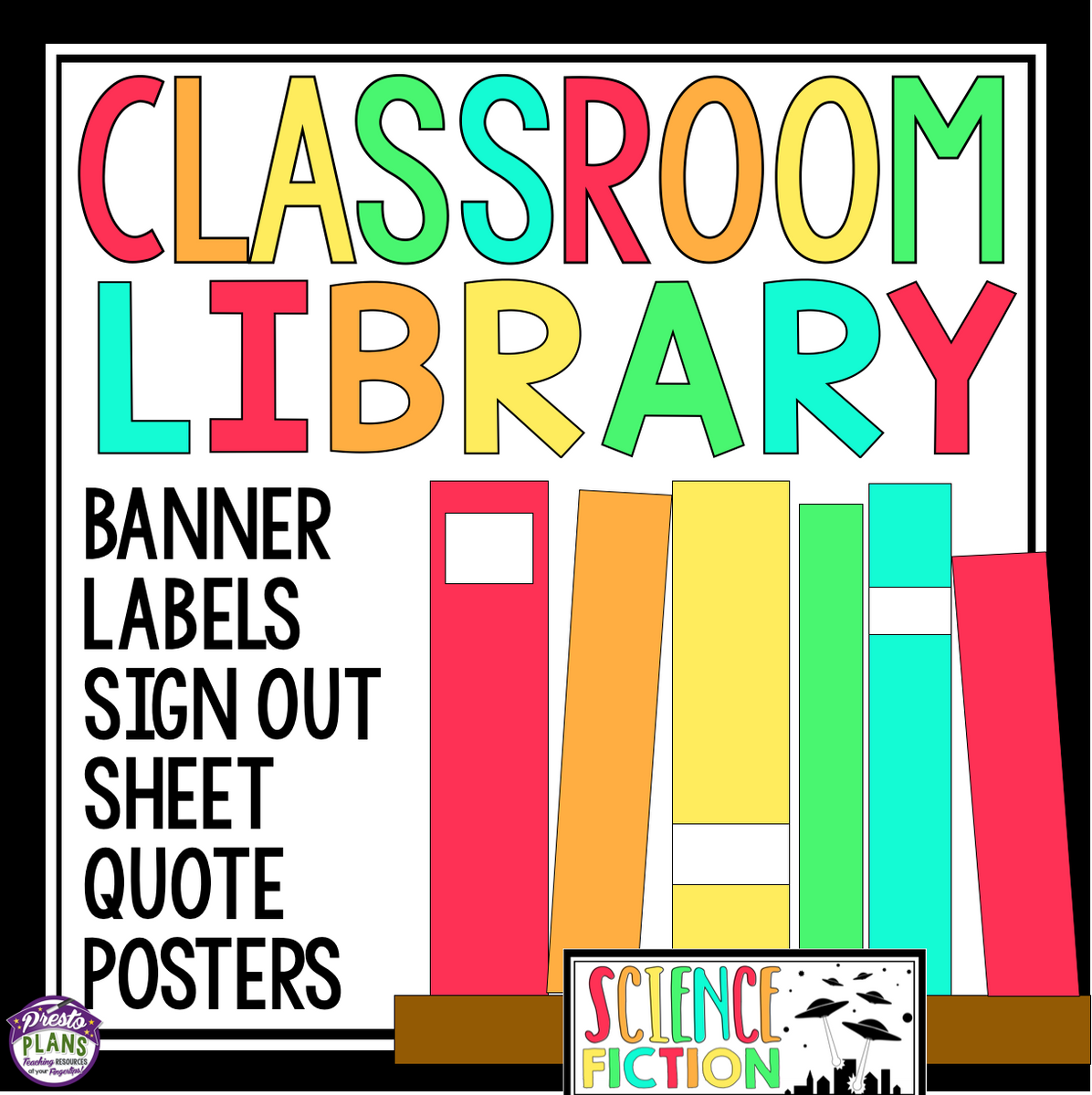 CLASSROOM LIBRARY - NOVEL GENRE LABELS, POSTERS, SIGN OUT SHEET ...