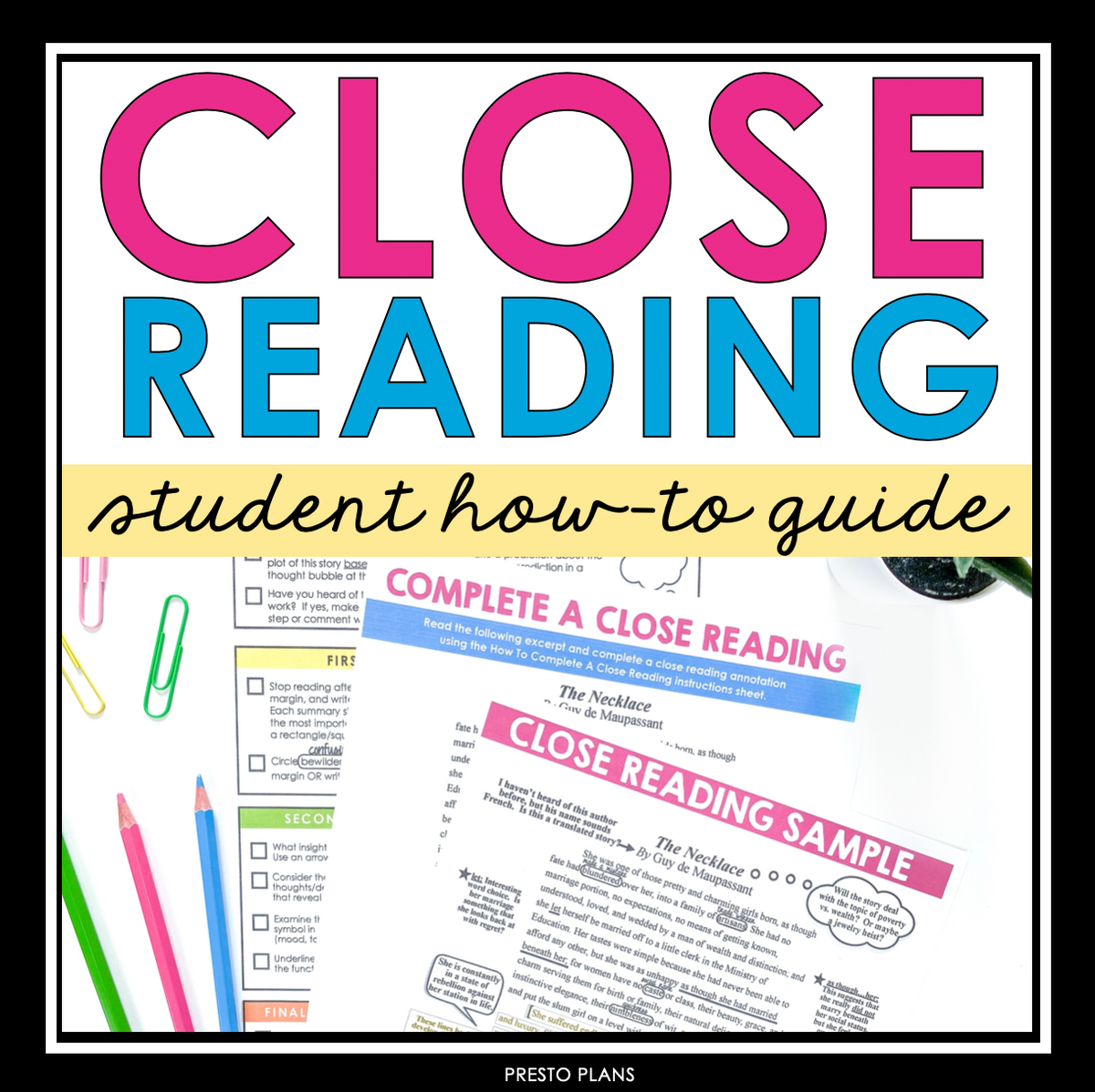 Close Reading Annotation Lesson - Presentation & Annotating Passage As ...