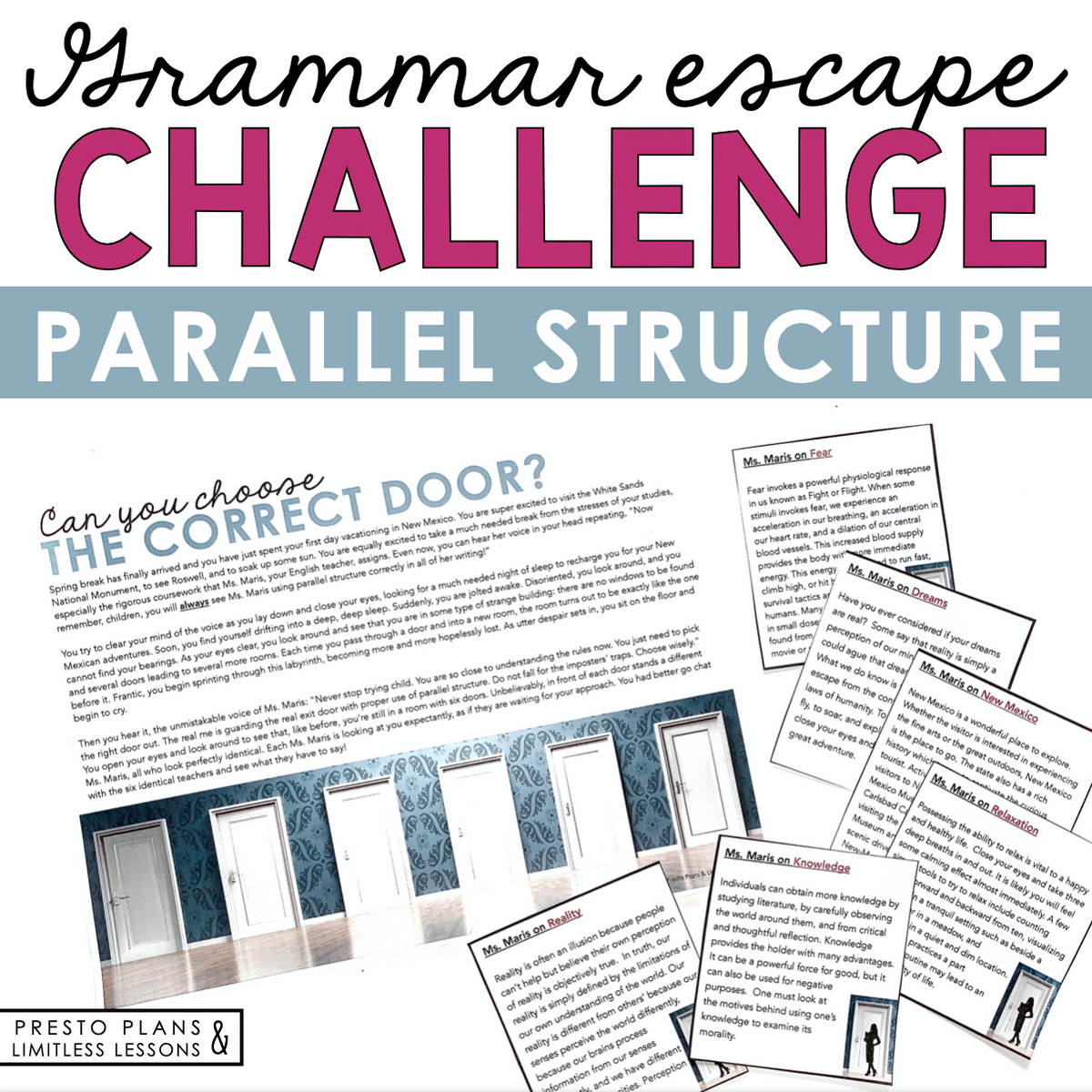 Parallel Structure Grammar Activity Escape Room Challenge, Presentatio ...