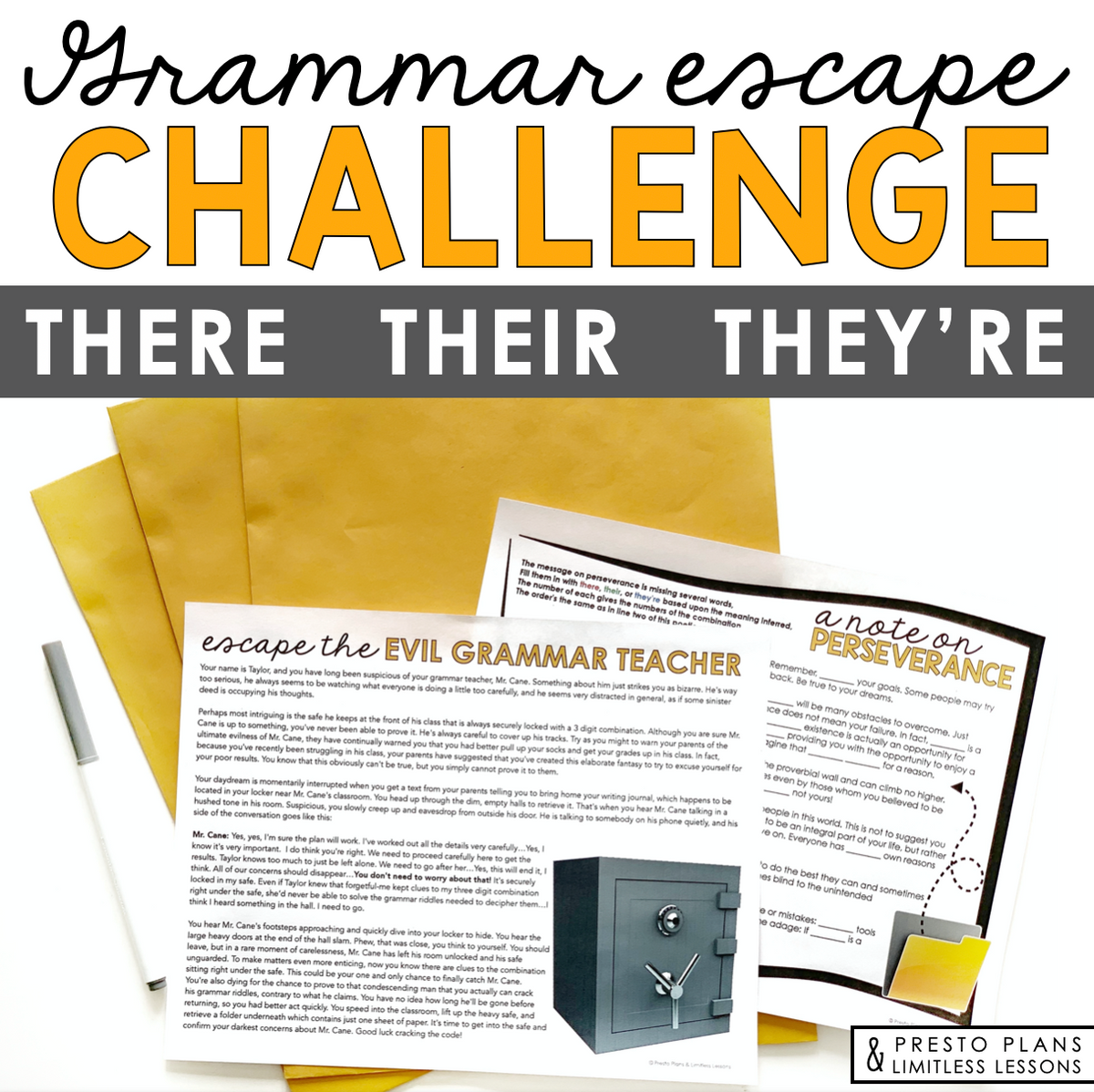 HOMOPHONES THERE, THEIR, THEY’RE GRAMMAR ACTIVITY INTERACTIVE ESCAPE C ...