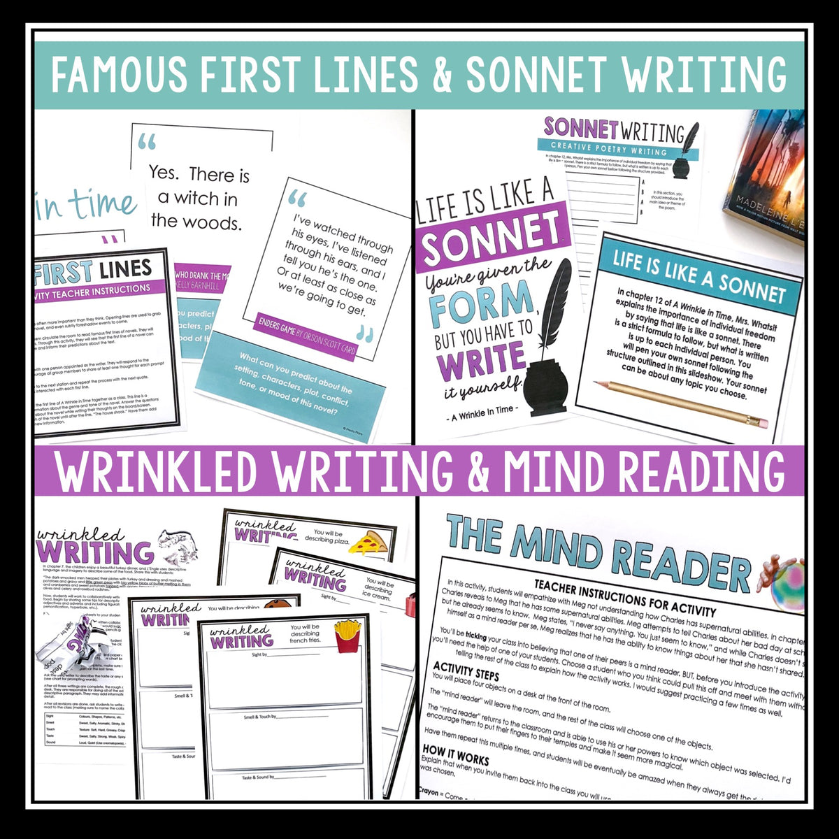 A Wrinkle in Time Activity Bundle - Creative Activities and Novel Assi ...