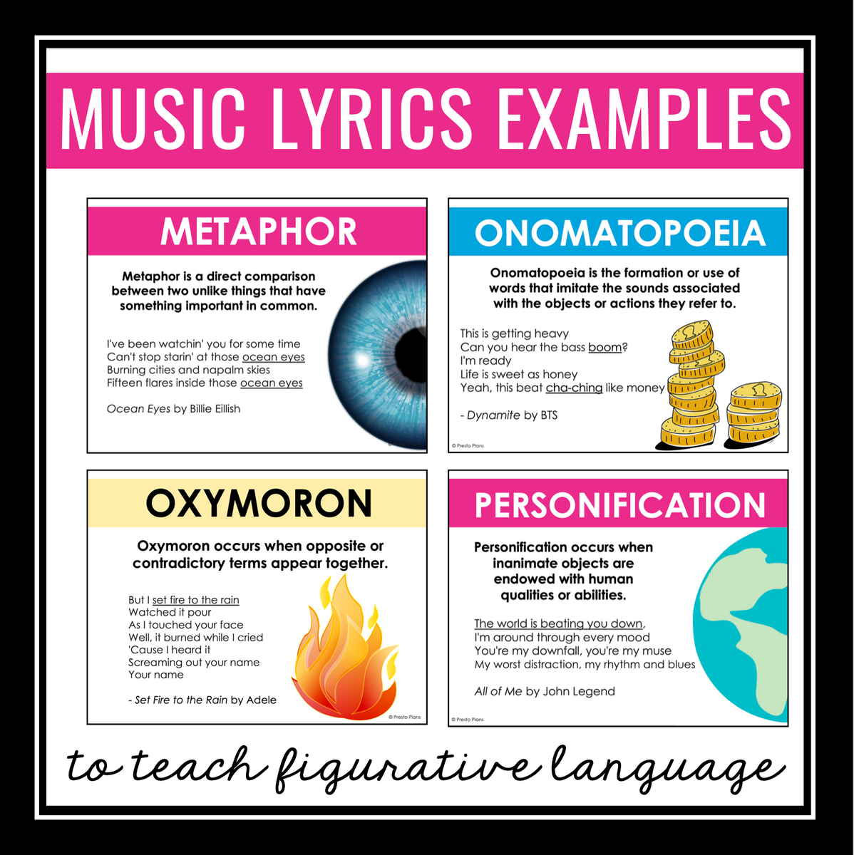 Figurative Language in Song Lyrics Music Presentation - Poetry Introdu ...